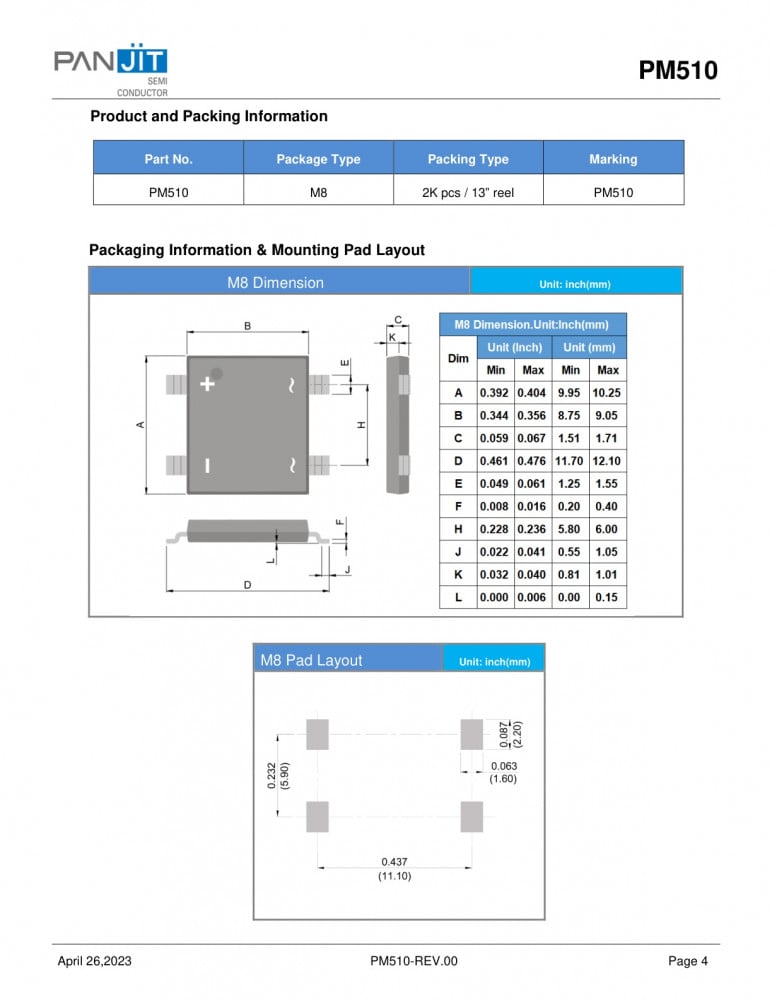 PM510 datasheet page 4