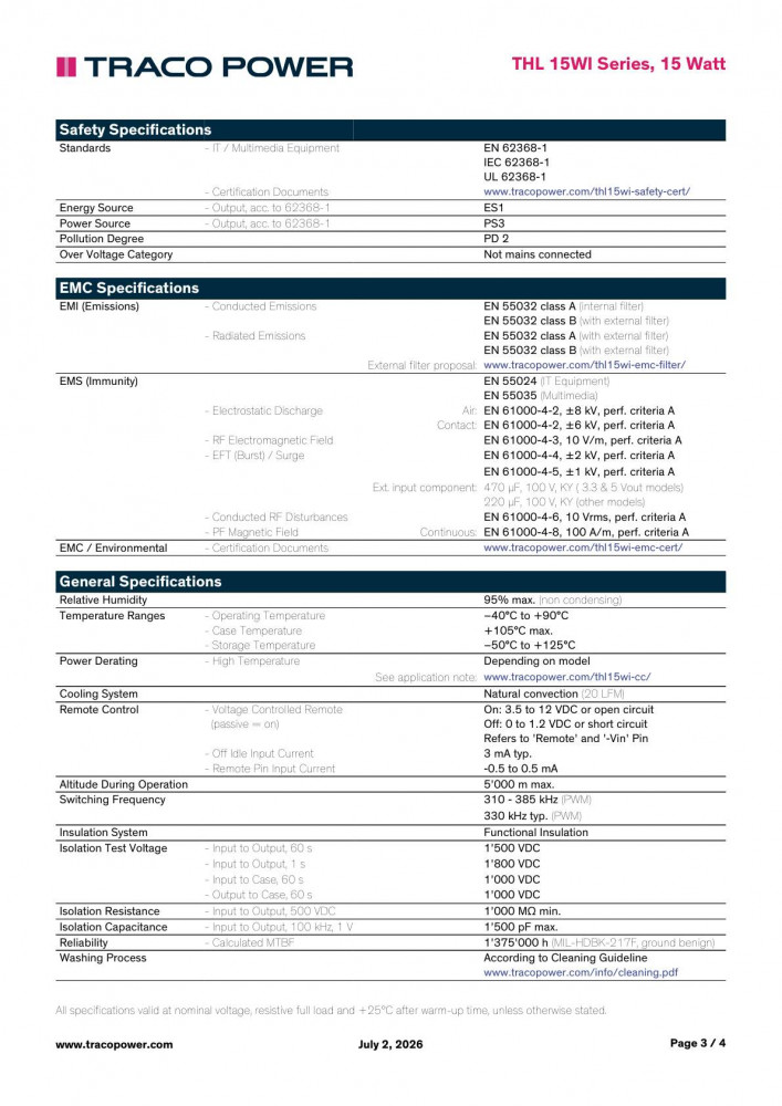 THL 15-2410WI product documentation page 3