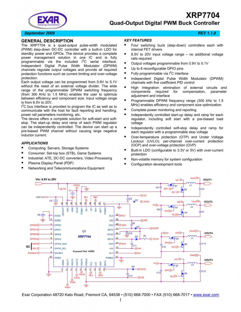 XRP7704 datasheet page 1
