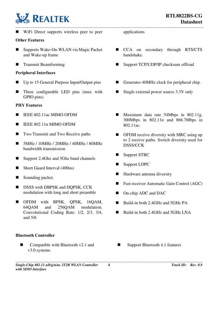 RTL8822BS-CG datasheet page 10