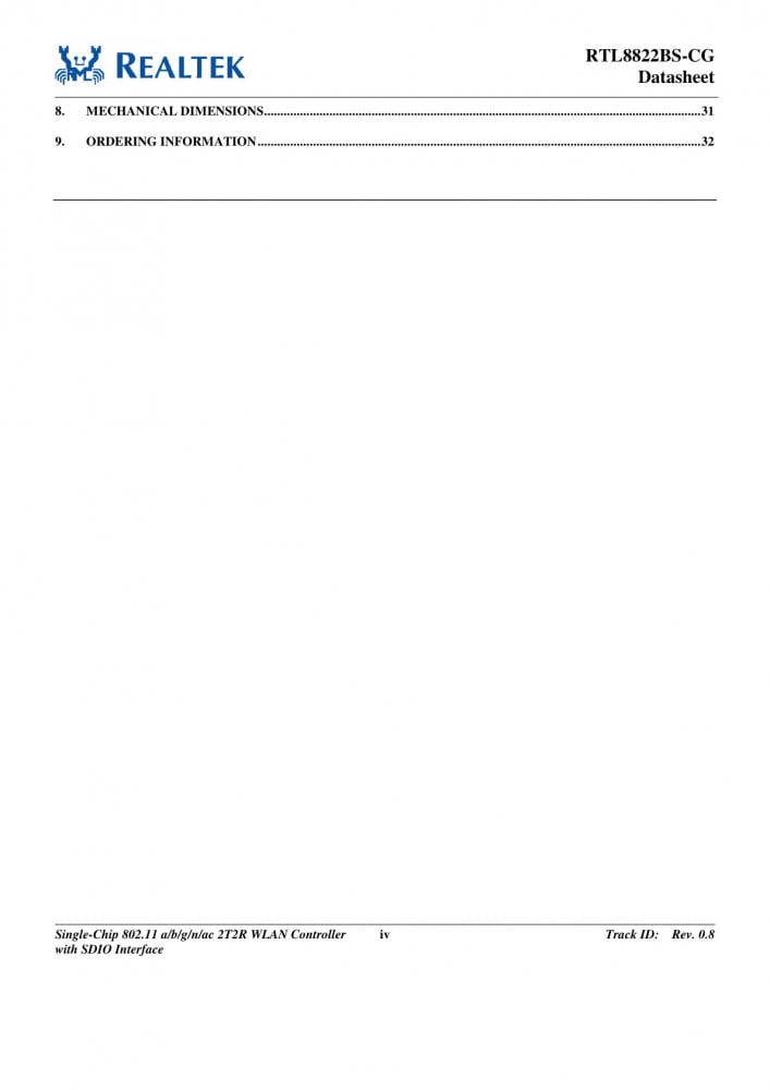 RTL8822BS-CG datasheet page 4