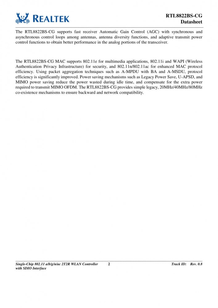RTL8822BS-CG datasheet page 8