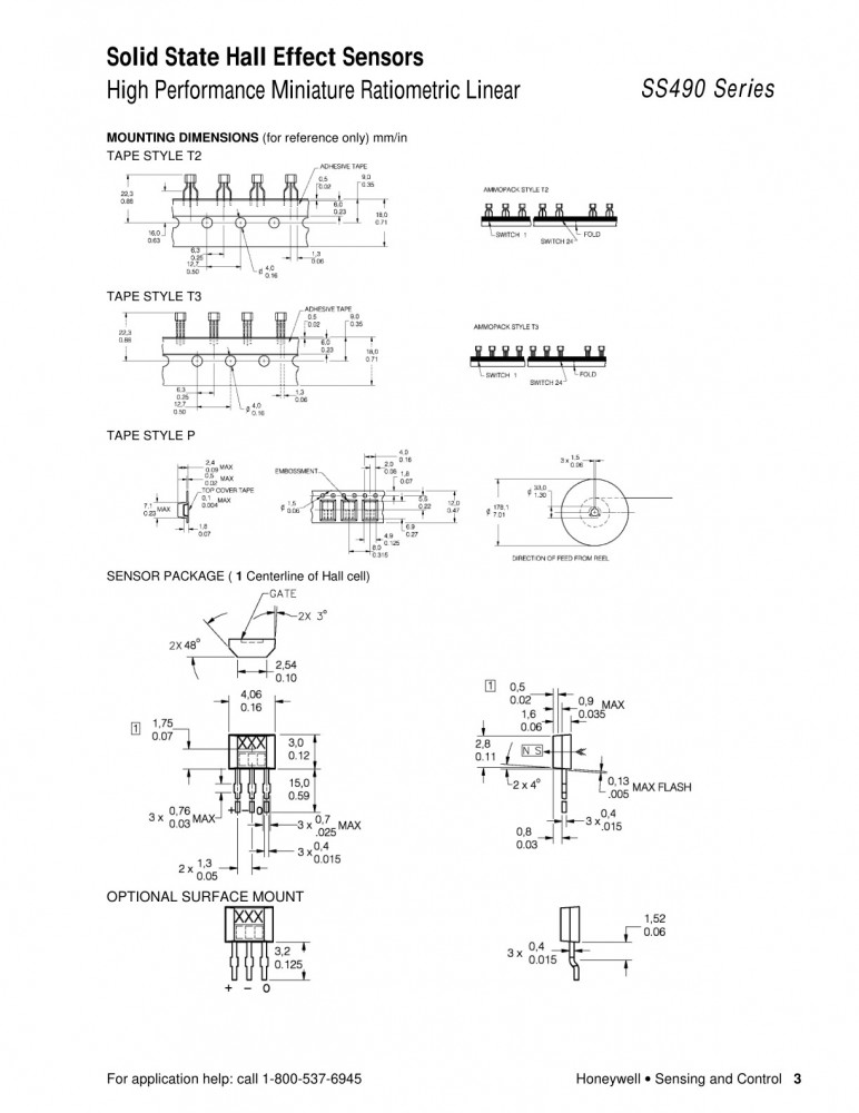 Honeywell SS495A datasheet page 4