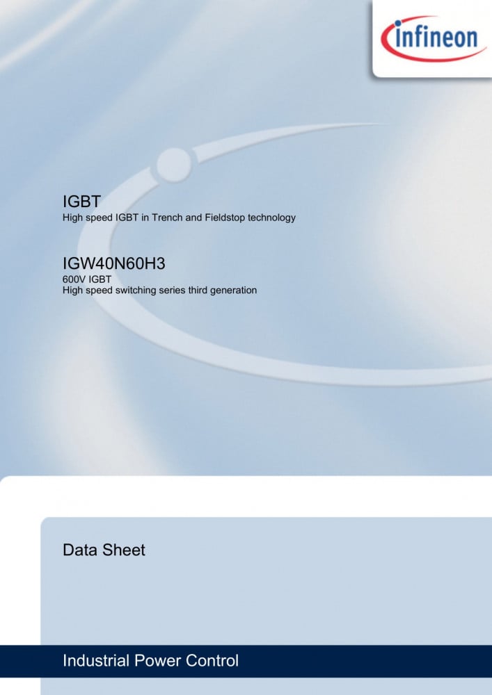 IGW40N60H3 datasheet page 1
