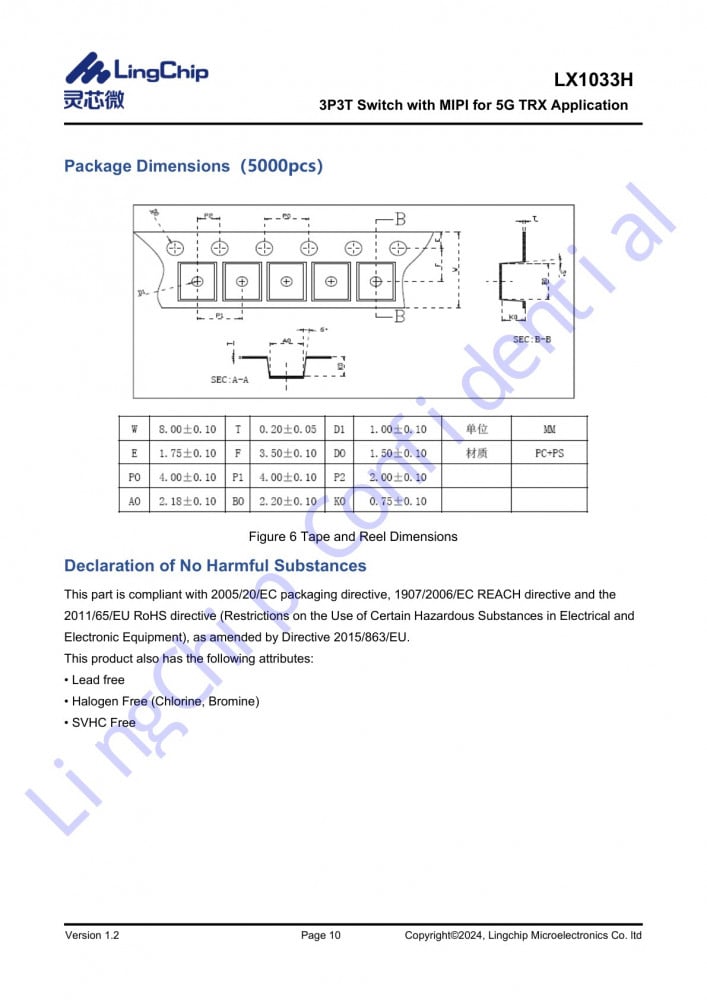 LX1033H datasheet page 10