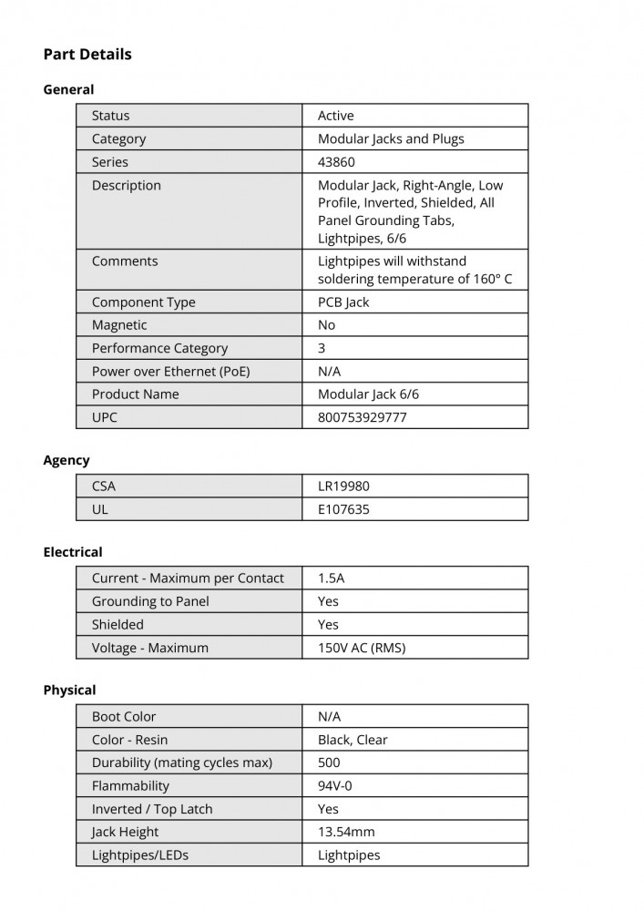 MOLEX 438600011 technical document page 2