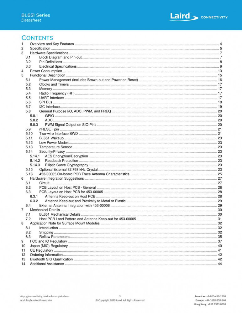 BL651 datasheet page 3