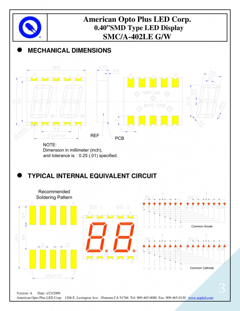 SMA402LE datasheet page 3