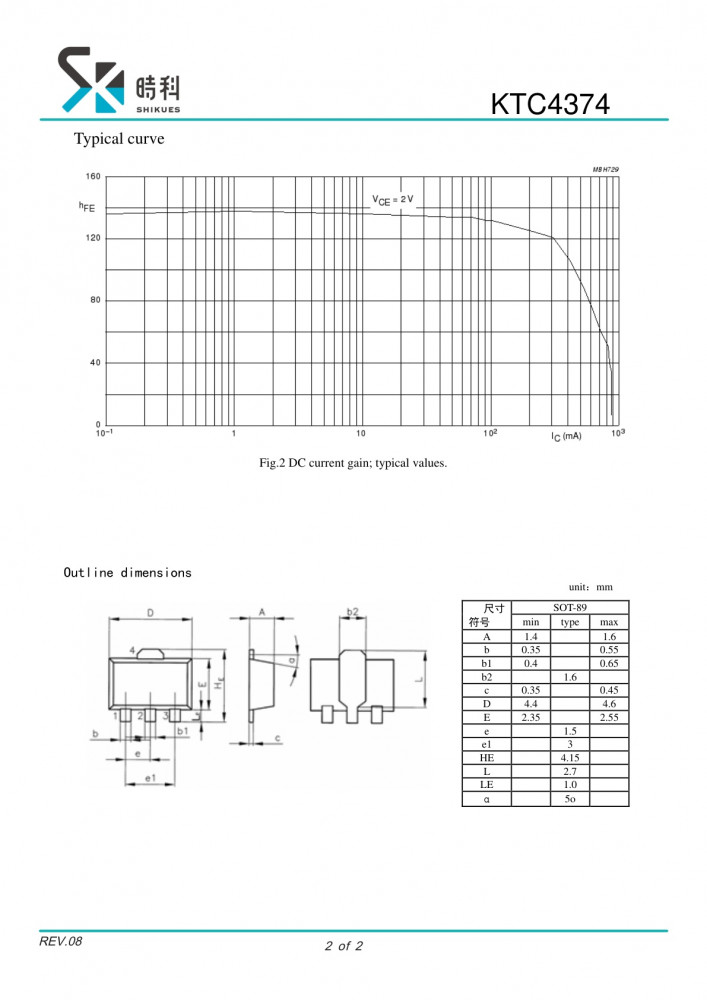 KTC4374Y technical document page 2