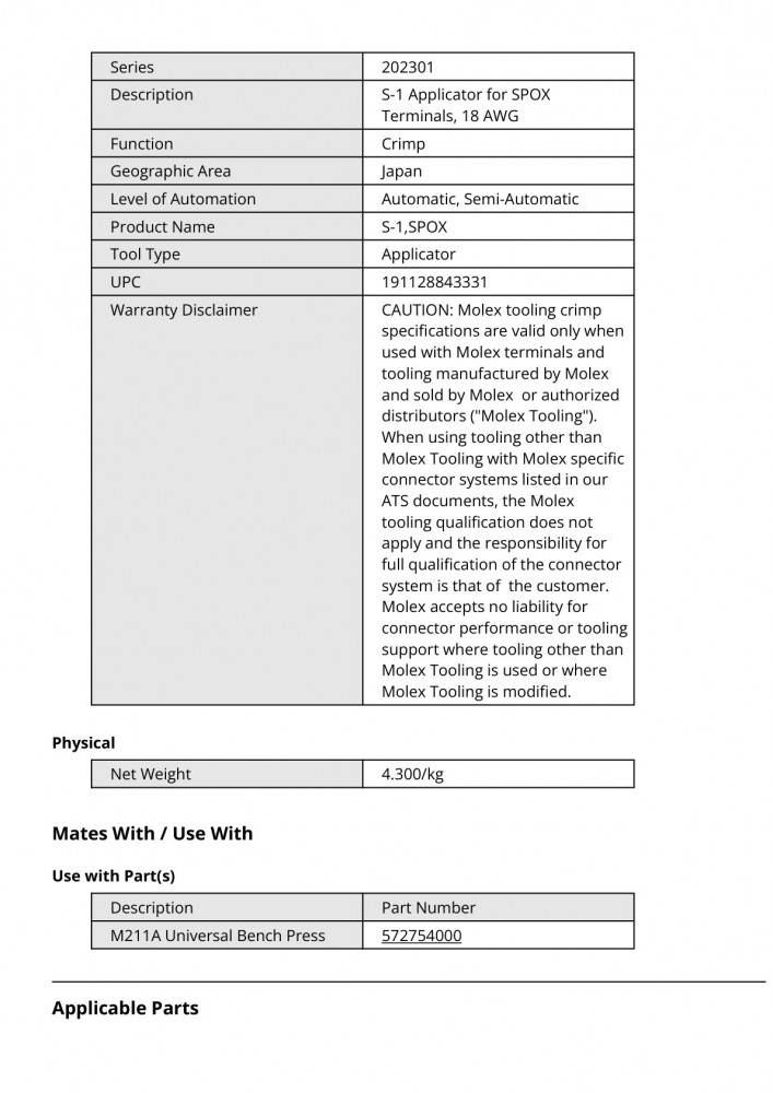 Product documentation image 2 for MOLEX 2023013710