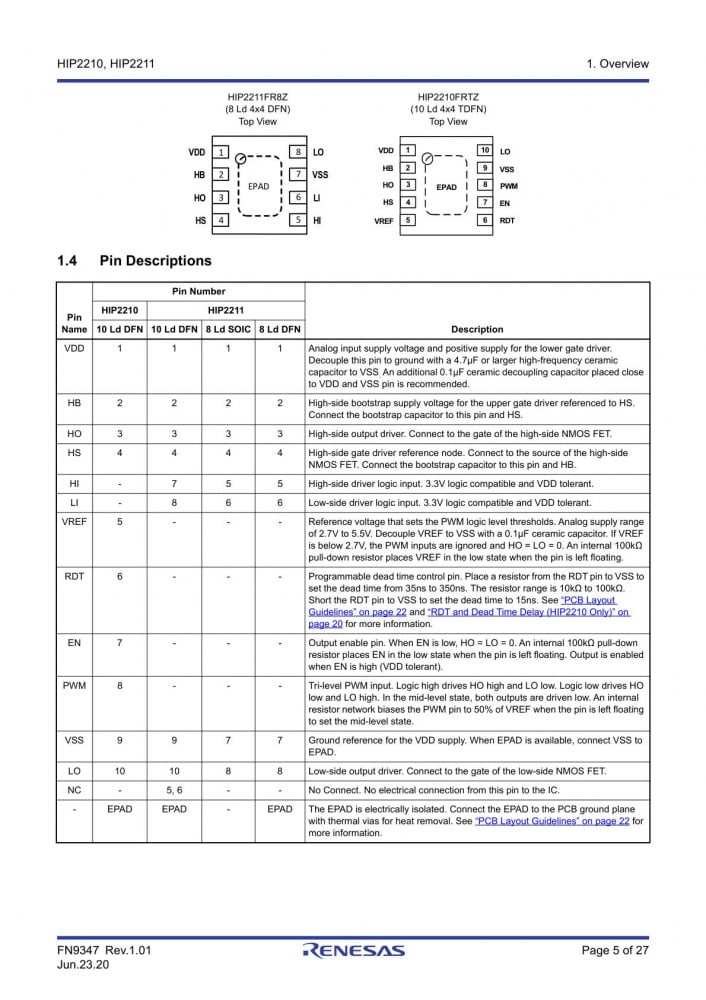 HIP2210 technical document page 5