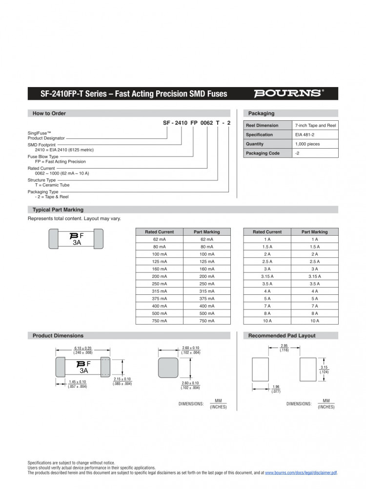 BOURNS SF-2410FP-T datasheet page 4