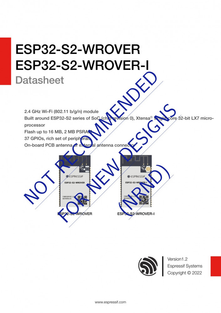 ESP32-S2-WROVER-I datasheet page 1