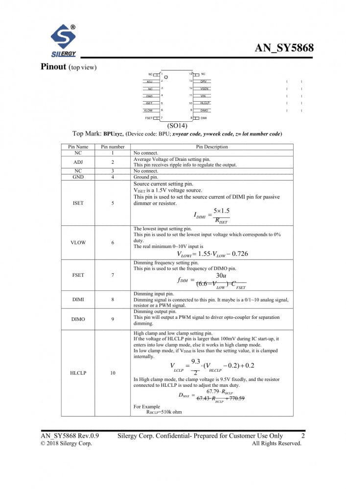 SY5868FKC datasheet page 2