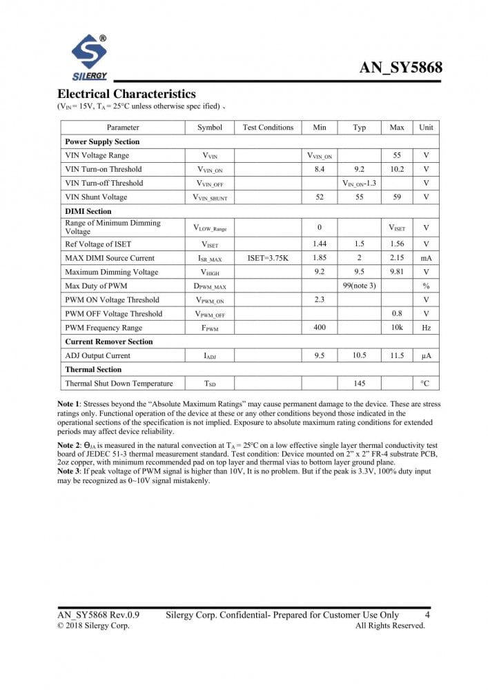 SY5868FKC datasheet page 4