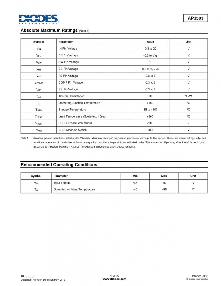 AP3503MPTR-G1 datasheet page 4