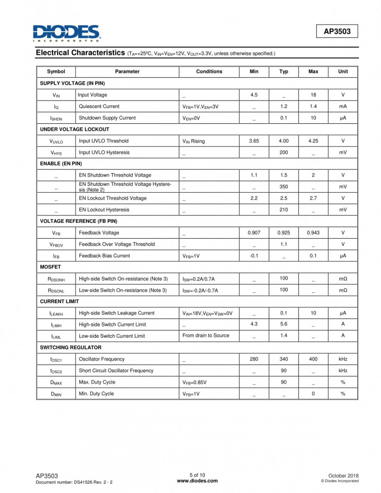 AP3503MPTR-G1 datasheet page 5