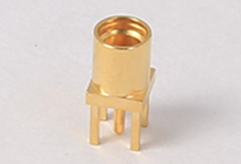 MMCX Jack, Straight, PCB Receptacle, Through Hole, Brass Body, Gold (Au) Plated, 1.00mm Leg Length, 80 Pieces Per Tray, 50 Ohms for sale