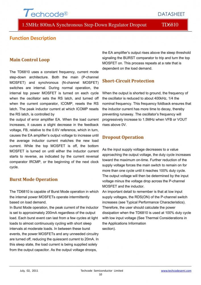 TD6810D datasheet page 10