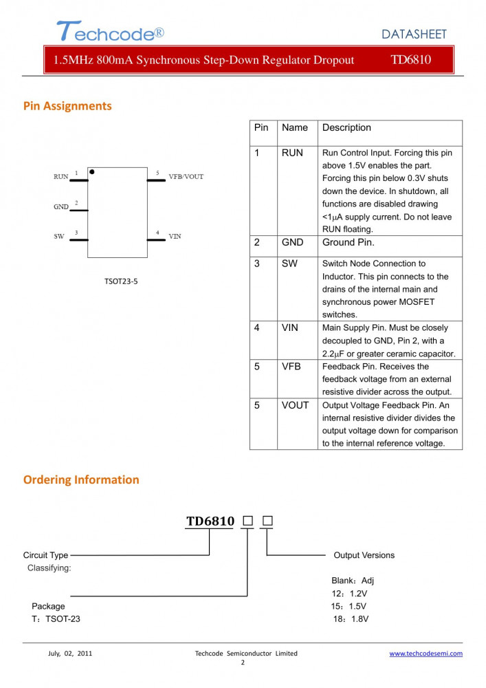 TD6810D datasheet page 2