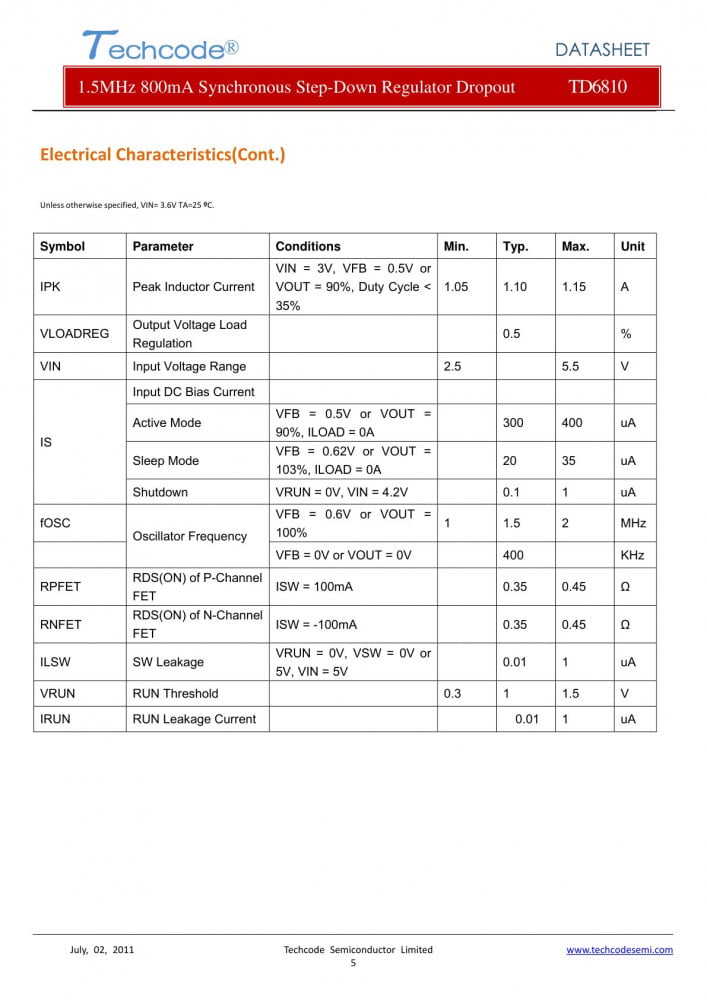 TD6810D datasheet page 5