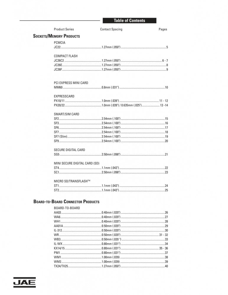 JAE IL-G series document page 3