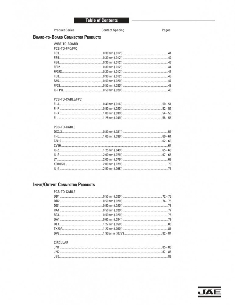 JAE IL-G series document page 4