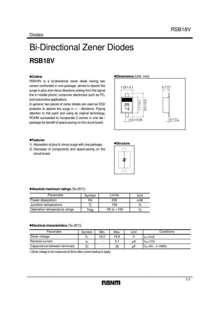 ROHM RSB18V technical document page 1