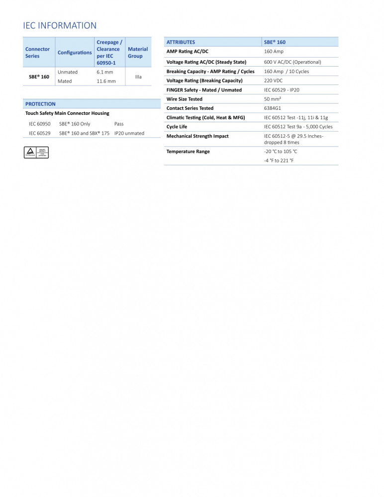 Anderson Power SBE 160 SBX 175 datasheet page 4