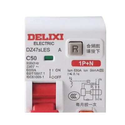 Delixi Electric DZ47SLEN1C50 Miniature Residual Current Circuit Breaker