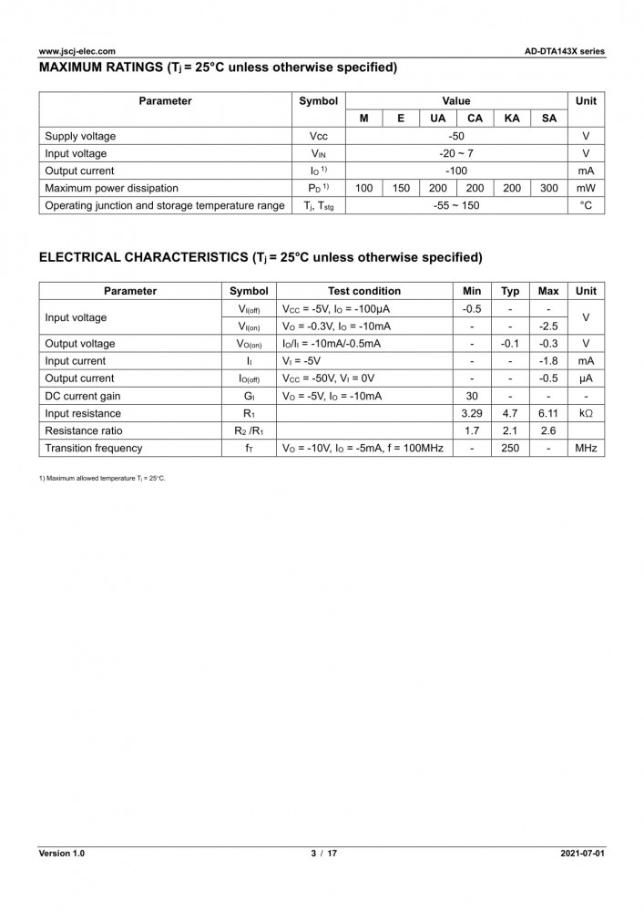 AD-DTA143XM datasheet page 3