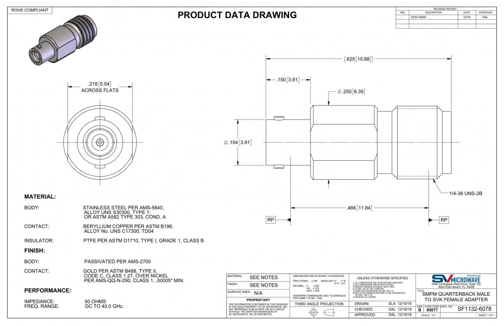 Amphenol SF1132-6078 manufacturer drawing