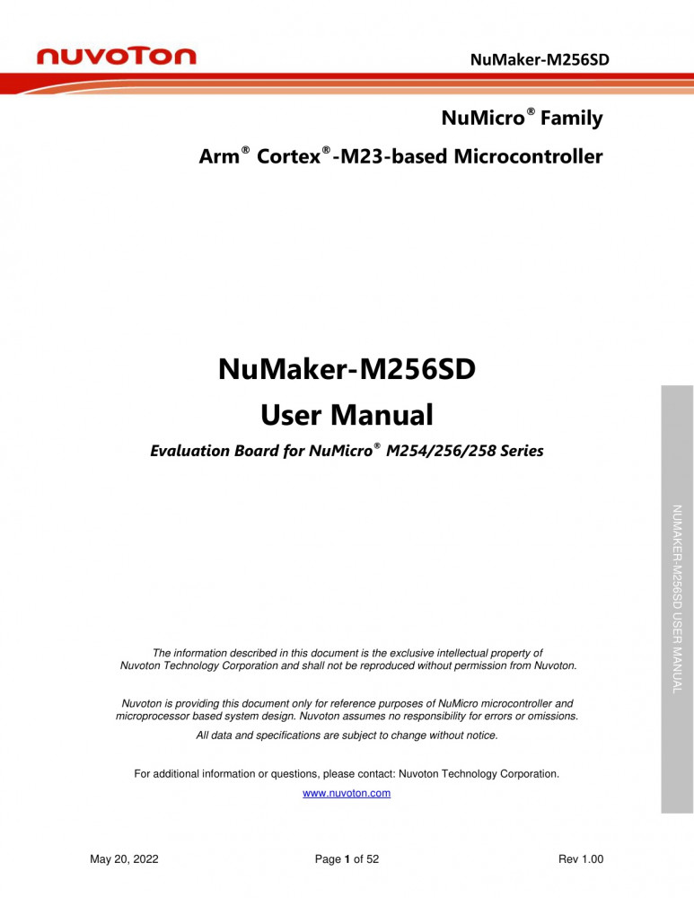 NuMaker-M256SD technical document page 1