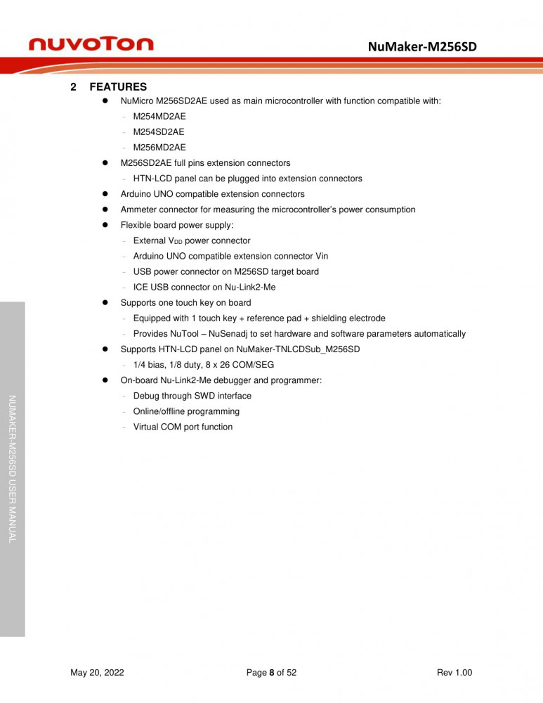 NuMaker-M256SD technical document page 8