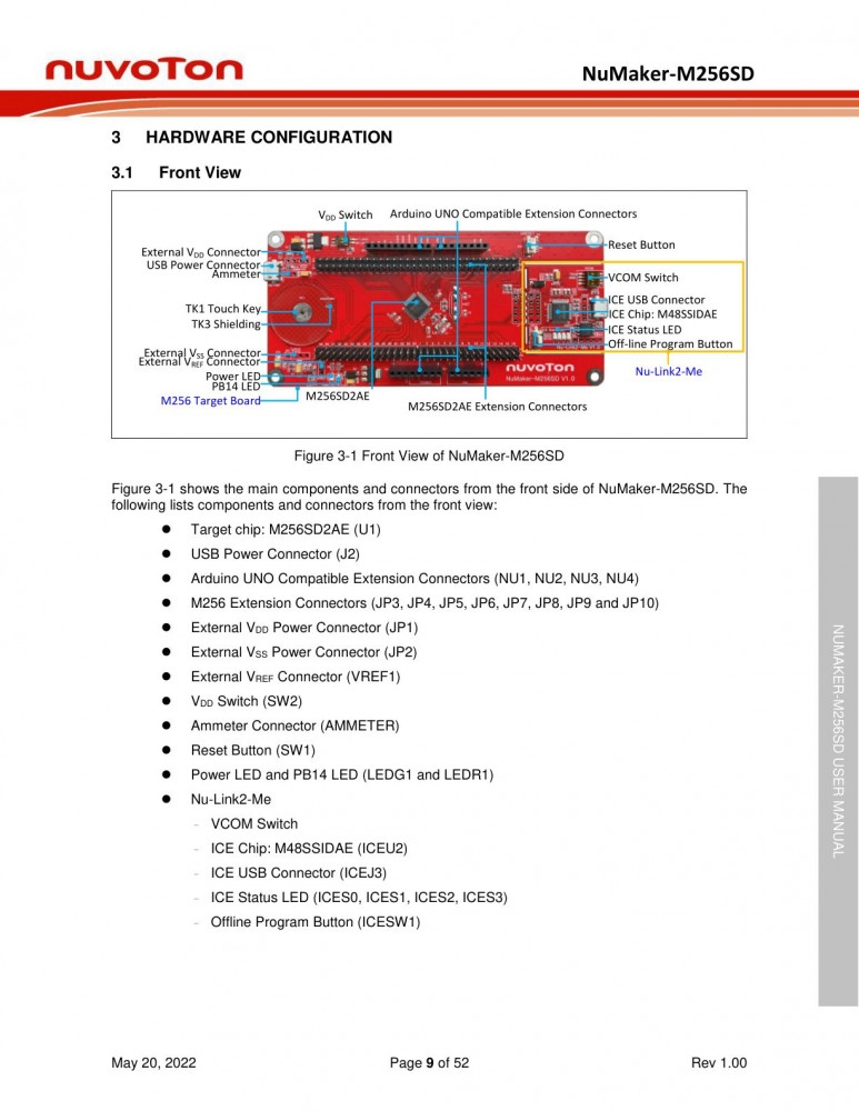NuMaker-M256SD technical document page 9