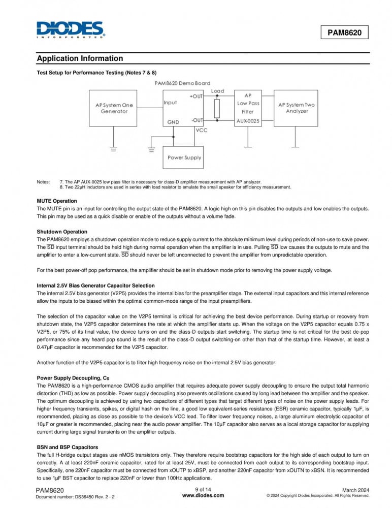 PAM8620TR datasheet page 9