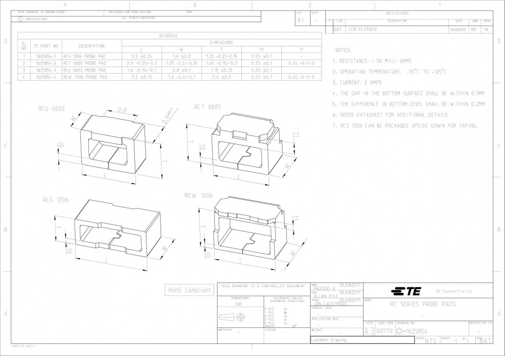 TE Connectivity RCS-0C technical drawing preview