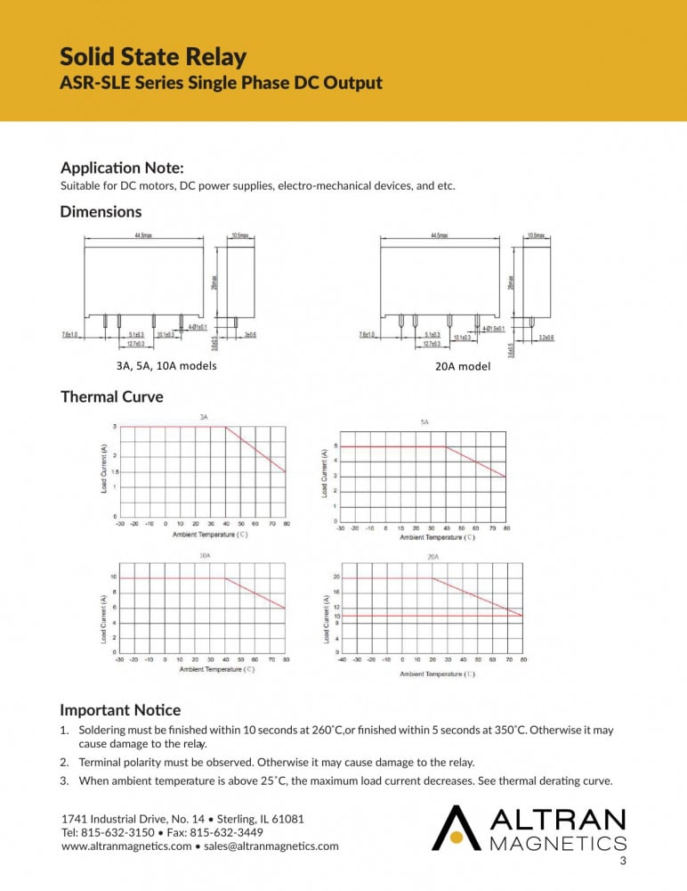 ASR-SLE series product documentation page 3