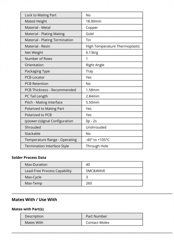 Technical document image 3 for MOLEX 464379002