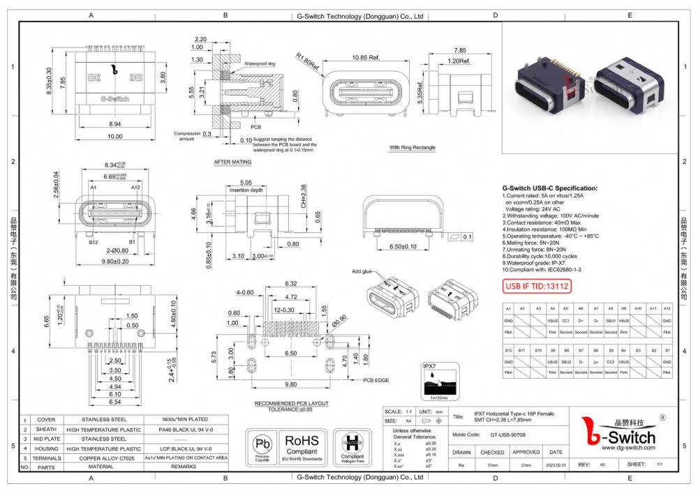 GT-USB-9070B technical document page 1