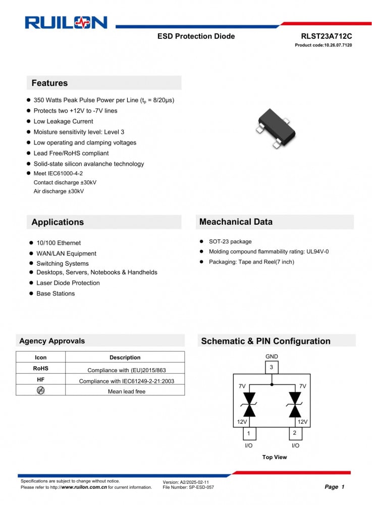 RLST23A712C technical document page 1