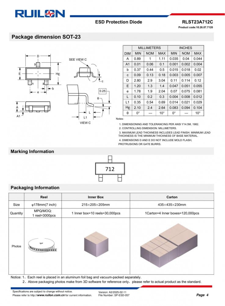 RLST23A712C technical document page 4