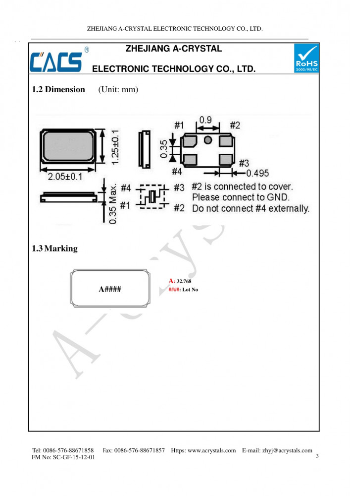 PSX215A specification document, page 3
