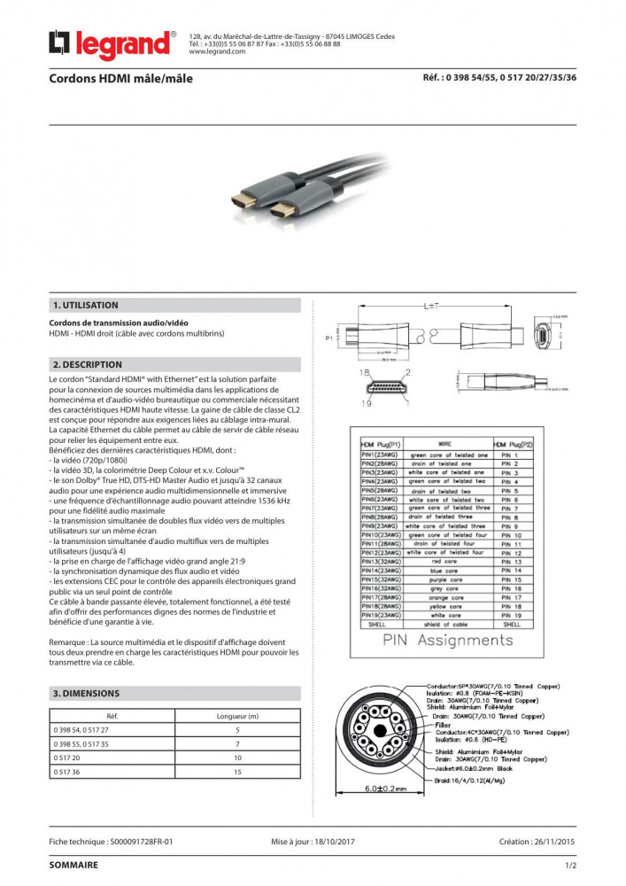 Legrand 039854 product documentation, page 1