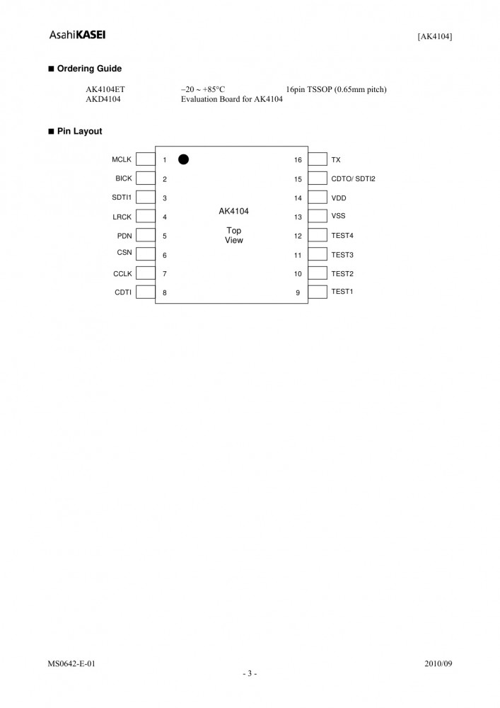 AK4104 technical document page 3
