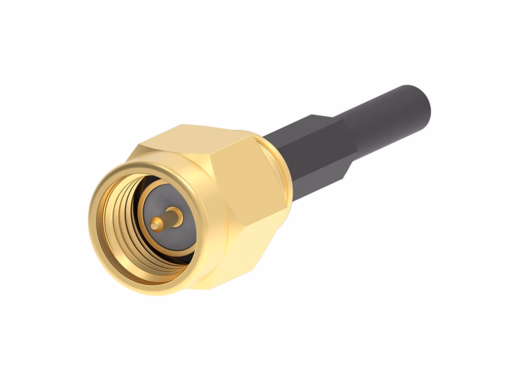 SMA Plug, Straight, Crimp, RG-174, RG-188, and RG-316 Cable, Brass Body with Gold (Au) Plating, 20 Piece Tray, 50 Ohms for sale