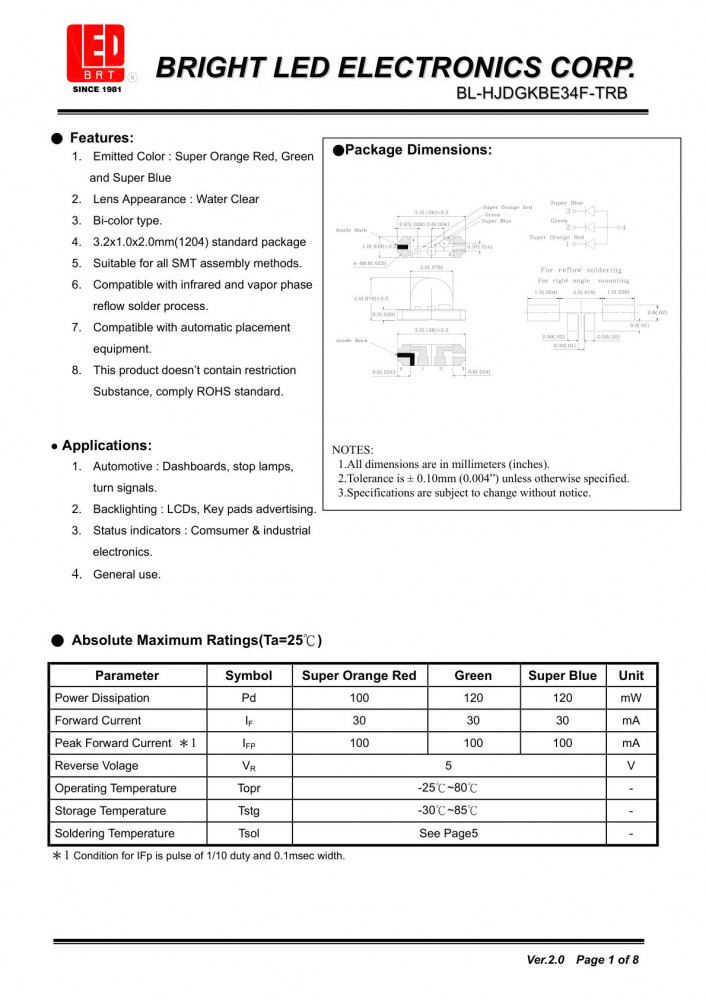 BL-HJDGKBE34F-TRB technical document page 1