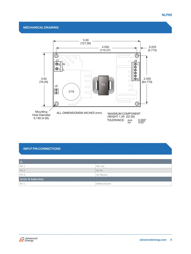 Artesyn NLP65 series datasheet page 5