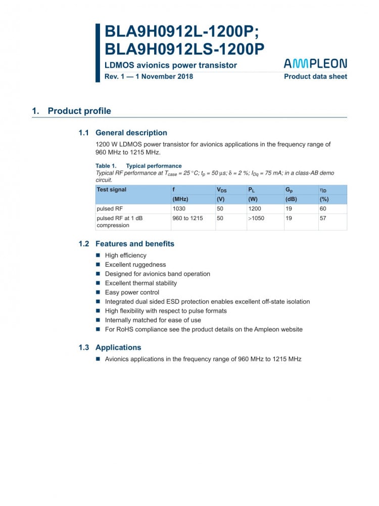 BLA9H0912L-1200PU datasheet page 1
