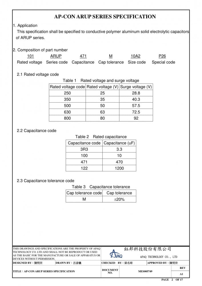 APAQ 250ARUP471M06A4P26 document page 2